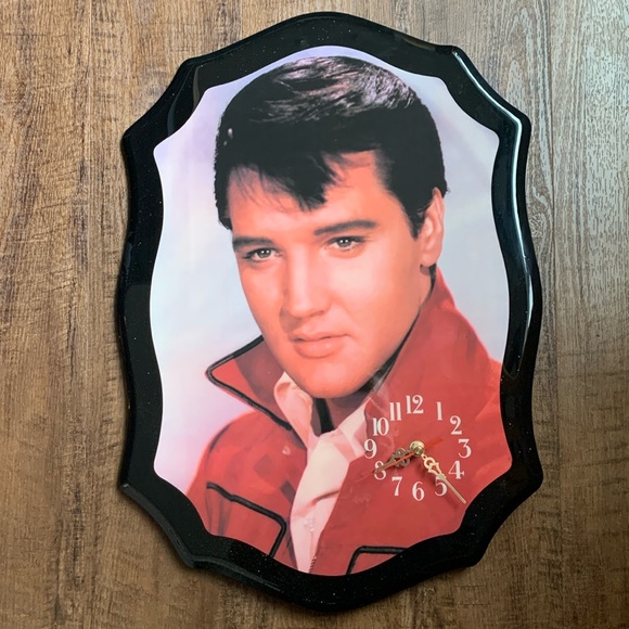 Wall Decor | Elvis Presley Vintage 22 Image Hanging Wall Plaque Clock ...